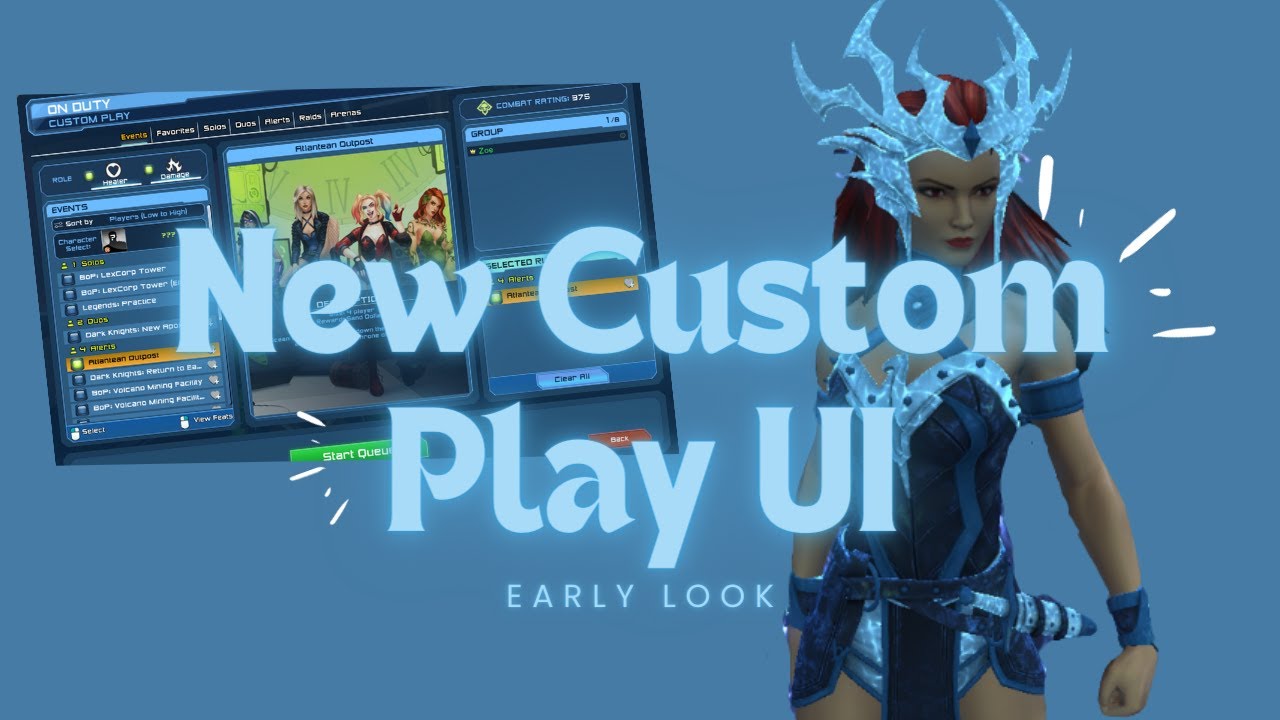 DCUO Test Server - New Custom UI On Duty Early Look! - YouTube
