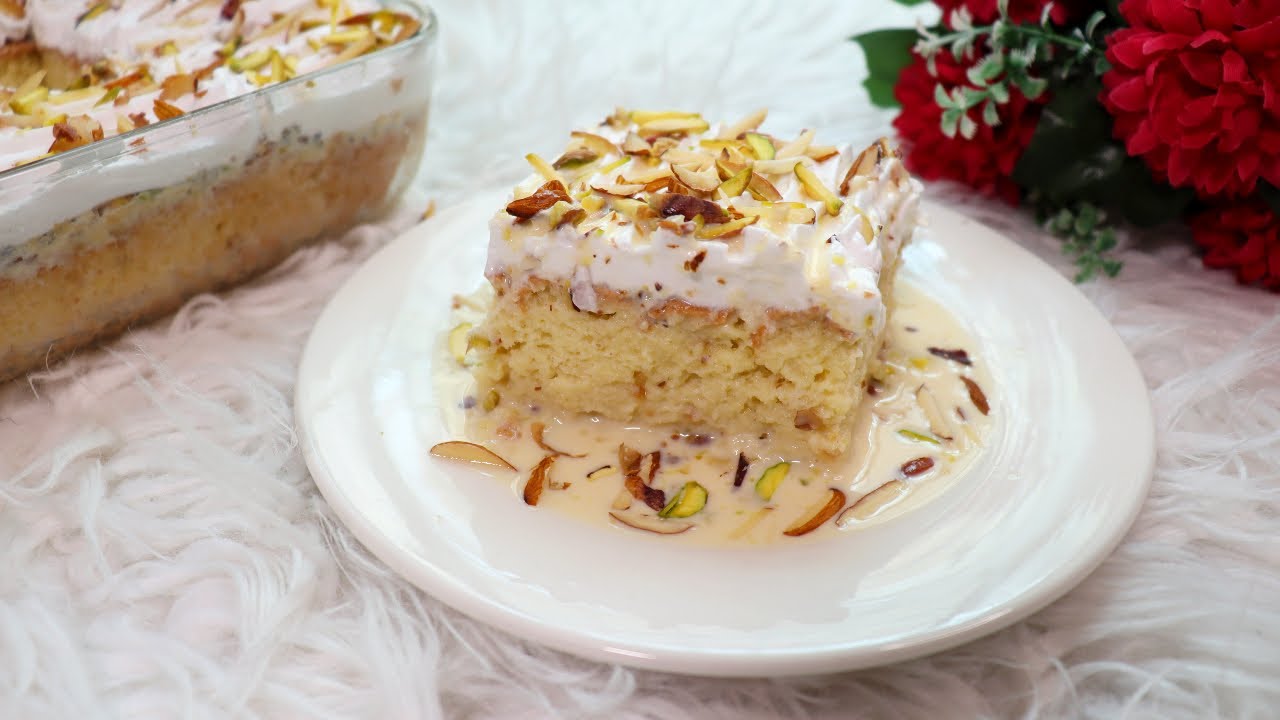 Super Soft Malai Cake Recipe By Chef Maria 😍 Malai Milk Cake | Easy ...
