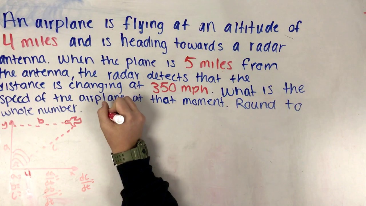 Related Rates - Airplane Problem - MS - YouTube