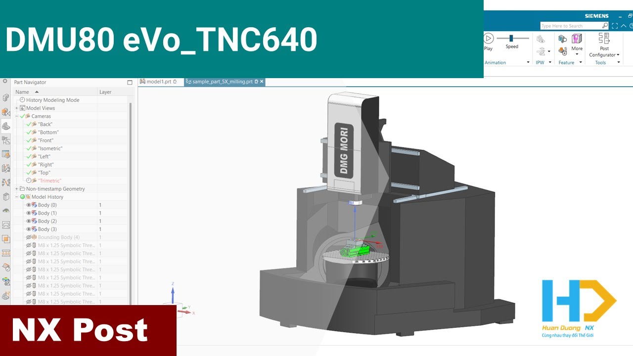 NX post & Simulation | DMU80 eVo TNC640 5 Axis - YouTube