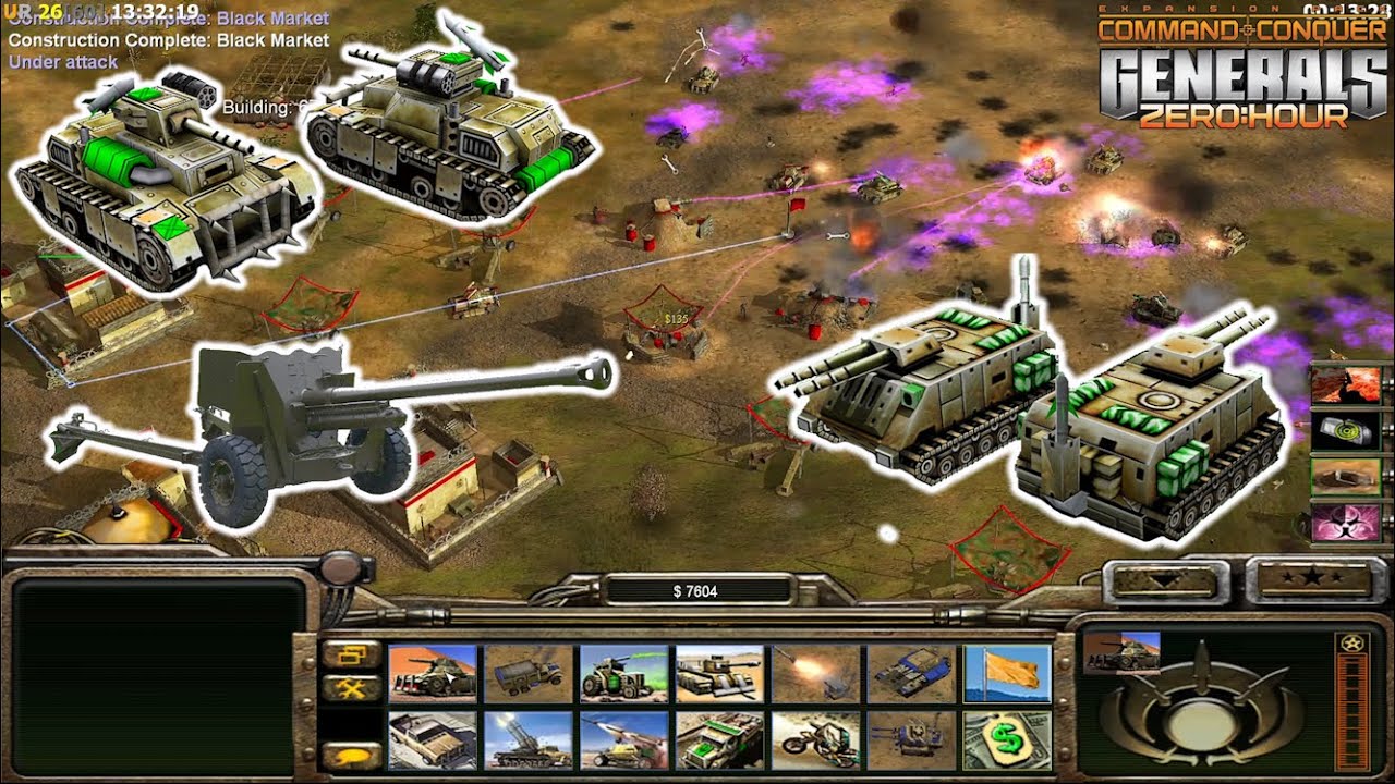 "King Scorpion + Scorpion" GLA 1 vs 7 Hard Army | Command & Conquer ...