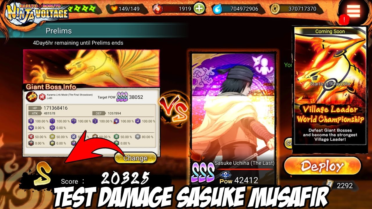 😱 SEGINI DAMAGE DARI SASUKE THE LAST DI WORLD CHAMPIONSHIP - NARUTO X ...