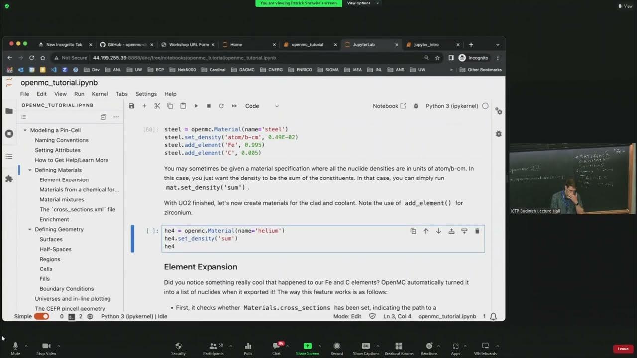 Hands-on OpenMC - Setting up a simple model - YouTube
