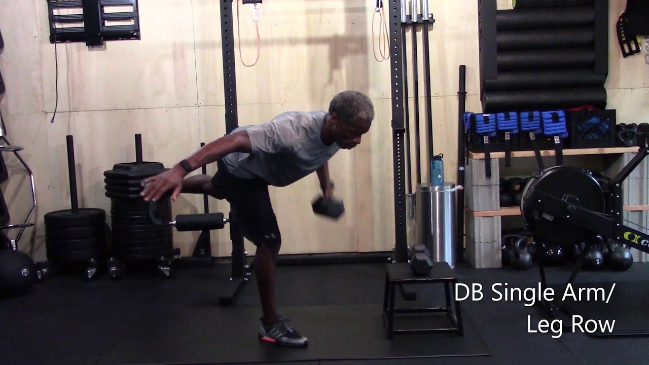 DB Single Arm Single Leg Row - YouTube