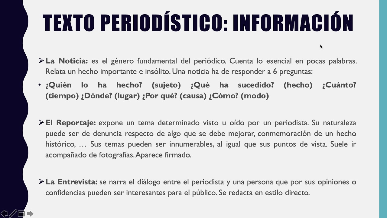 Texto periodístico: información - YouTube