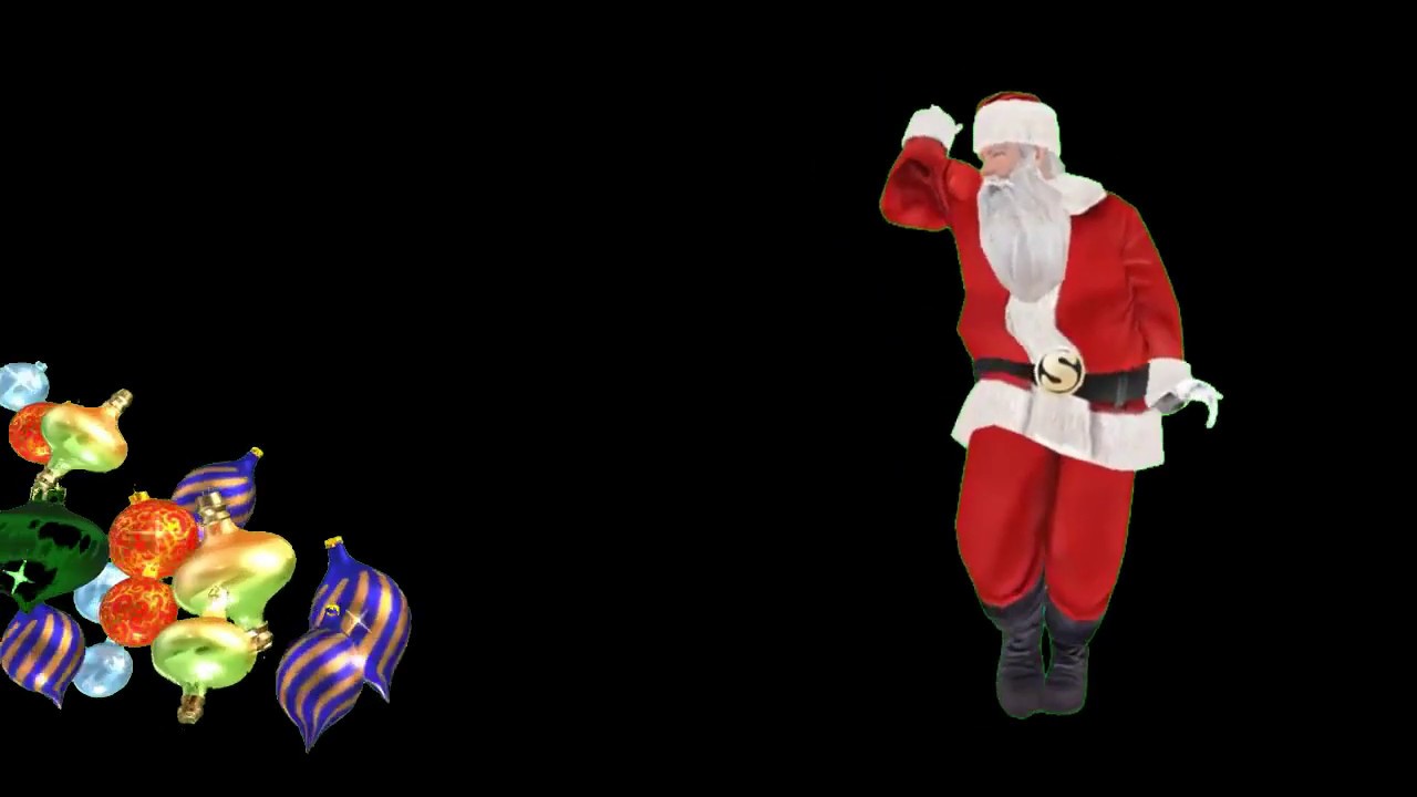 Christmas Window Projection Dancing Santa and Animation (black screen ...