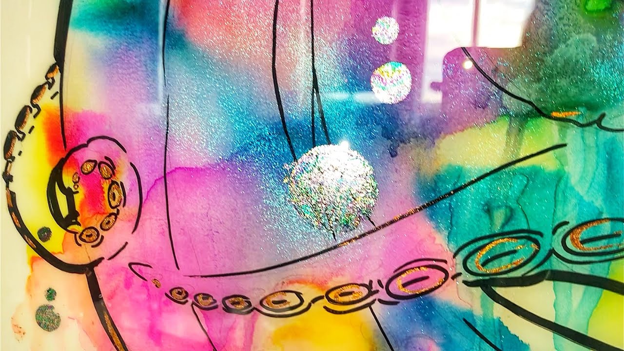 How to some resin over an alcohol ink painting and what to do about ...