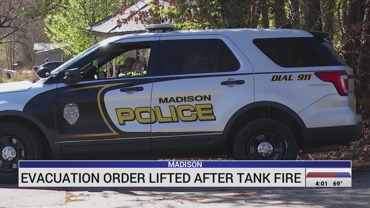 Evacuation order lifted after tank fire in Madison - YouTube