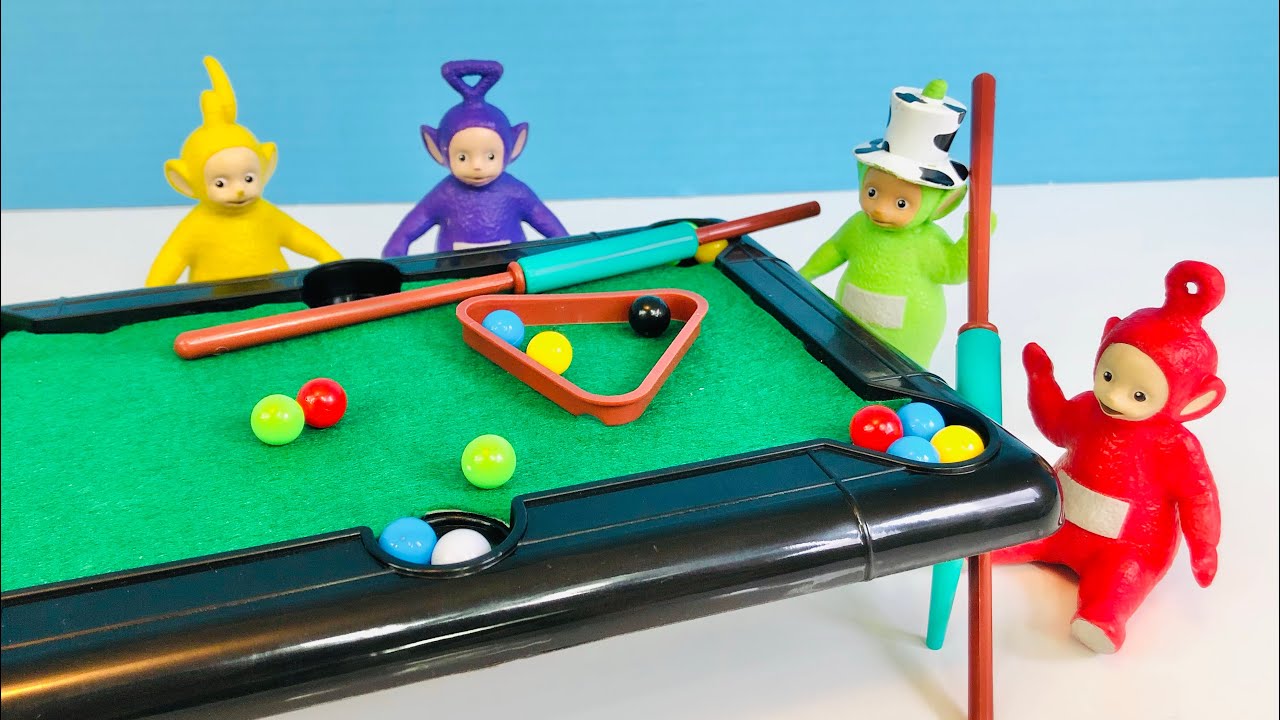 TELETUBBIES Toys Play Pool 🎱 Billiards Miniature TOY Game - YouTube