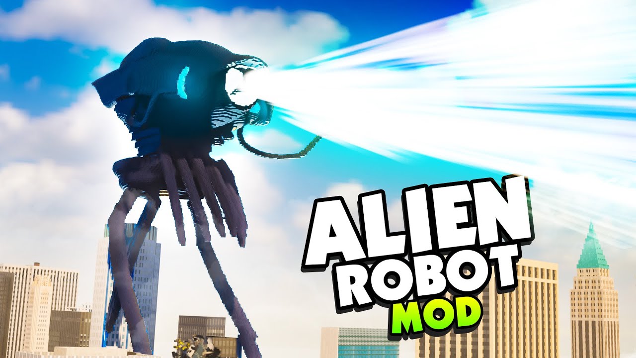 HUGE ALIEN ROBOT Destroys Buildings With It's LASER ARMS in Teardown ...