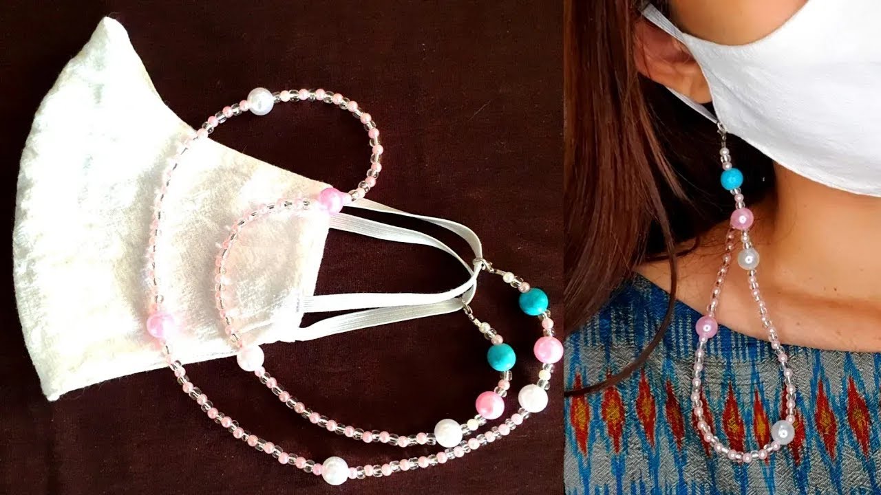 pearl beads diy Face Mask Necklace l for beginners. l 5 Minute Thai ...