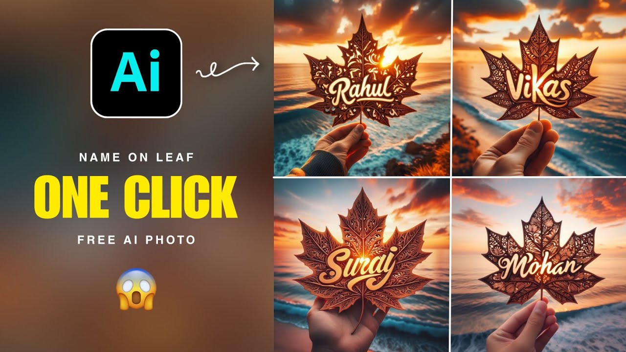 How to Create A Dry Leaf Trending Ai Photo Editing | Viral Name on Leaf ...