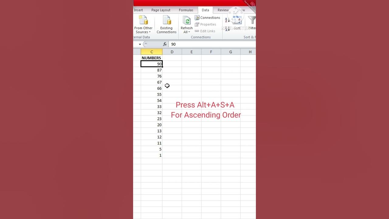 HOW TO CONVERT Numbers into Descending/Ascending Orders in Excel #excel ...