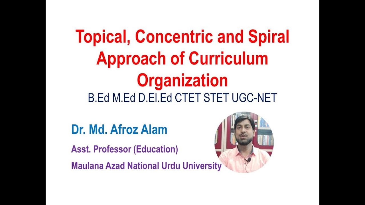 Topical, Concentric & Spiral Approach of Curriculum Organization. B.Ed ...