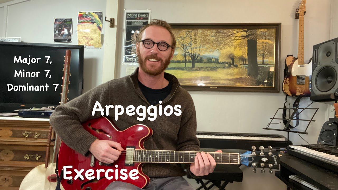 Arpeggios Guitar Technique Lesson - 7th Chords, 5 variations, Exercise ...