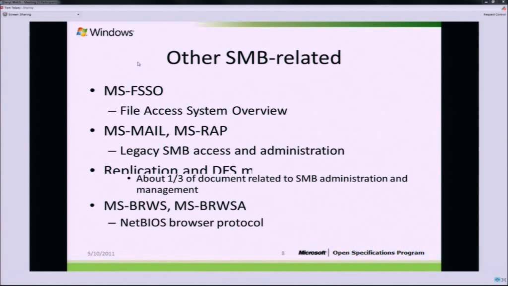 Windows File Sharing and SharePoint Protocols Plugfest 2011 Developer’s ...