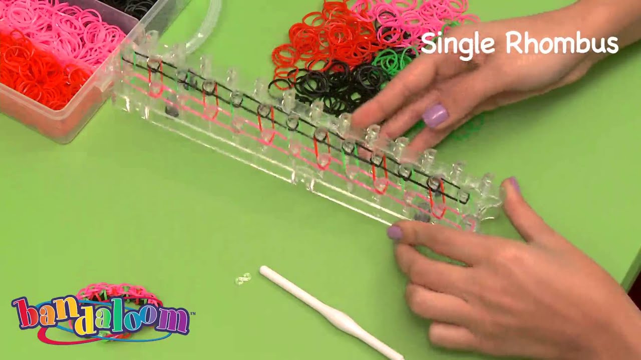 Bandaloom: How to make a Single Rhombus Bracelet - YouTube
