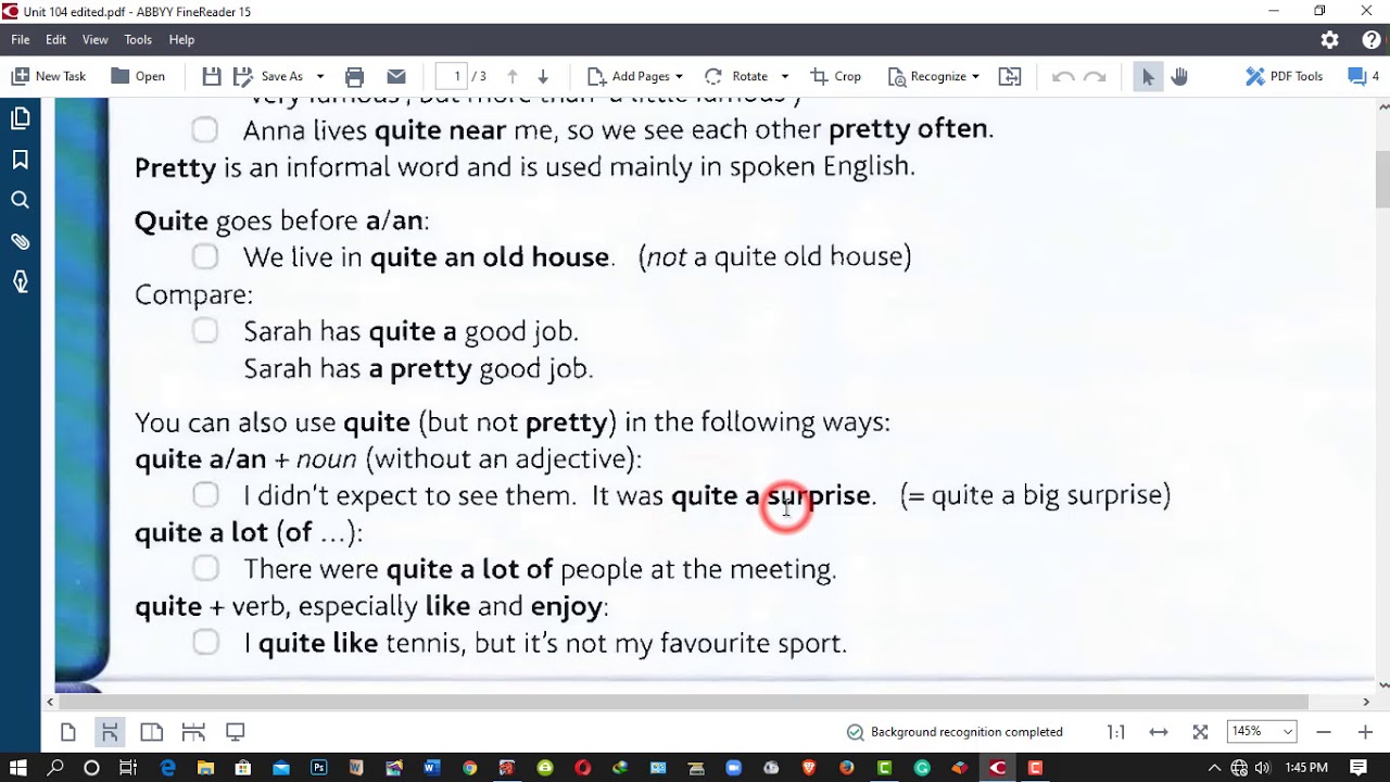 Usage of 'Quite, pretty, rather, fairly' - YouTube