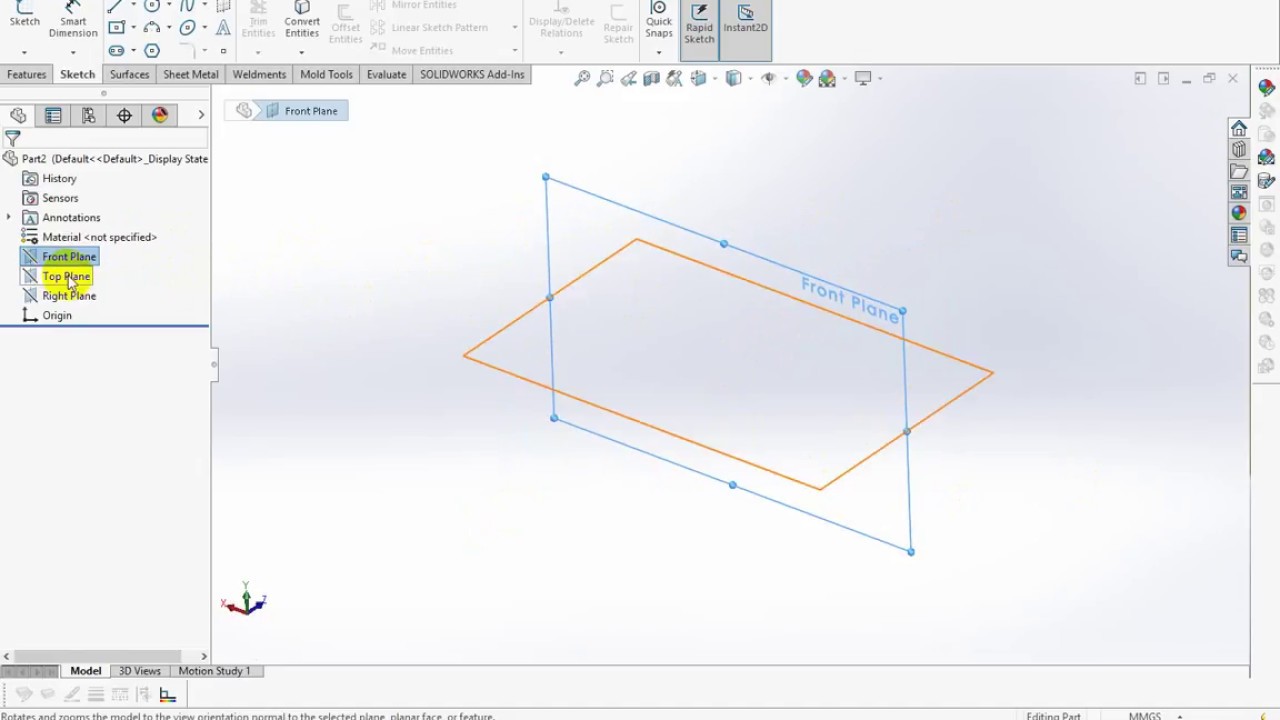SolidWorks Tutorial ( line tool ) - YouTube