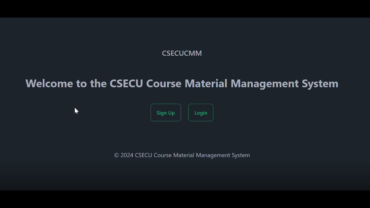 CSECU Course Material Management System Project showcase - YouTube