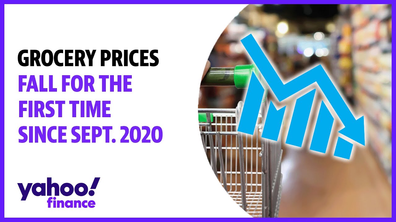 Grocery prices fall for the first time since September 2020 - YouTube