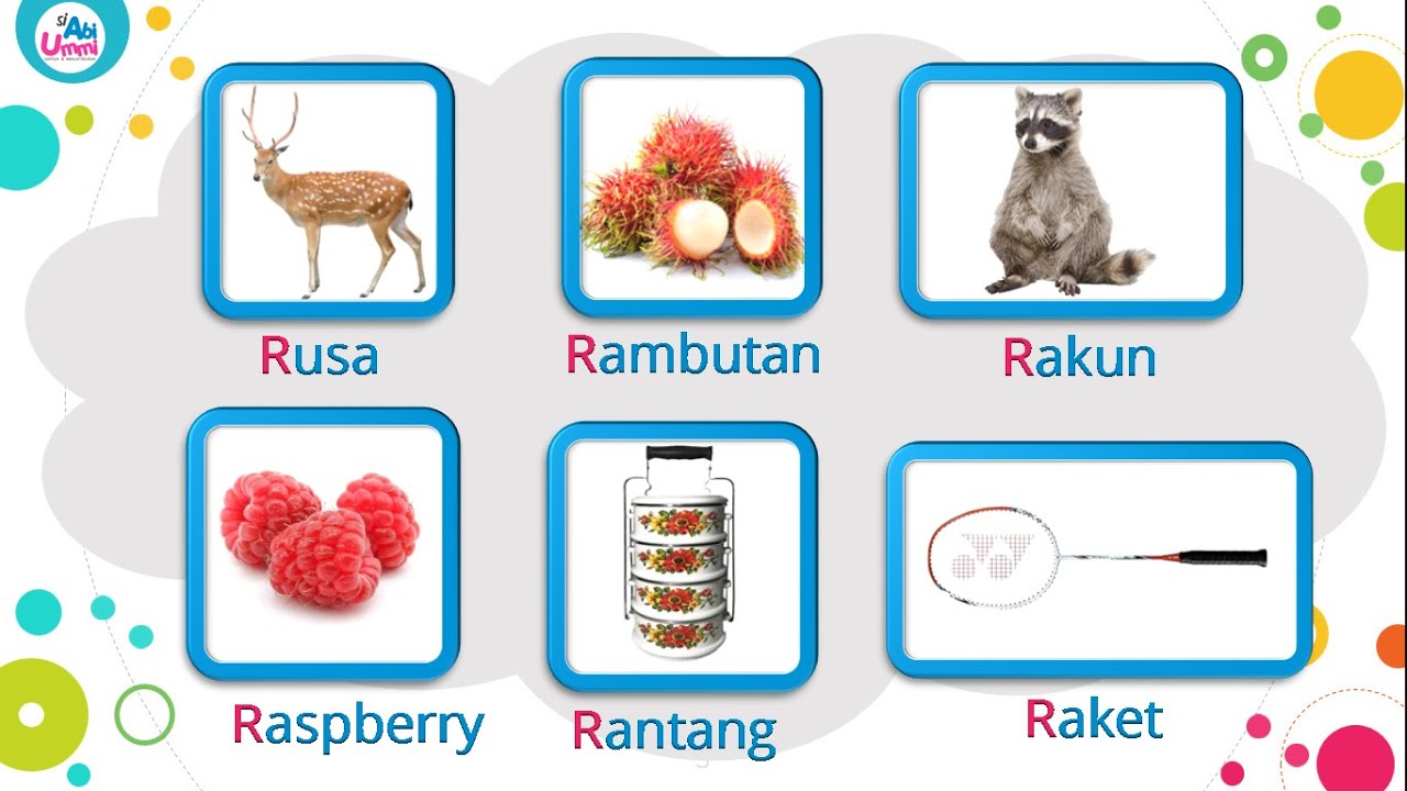 Belajar Mengenal Nama Benda Huruf R - Flashcard HURUF R - YouTube