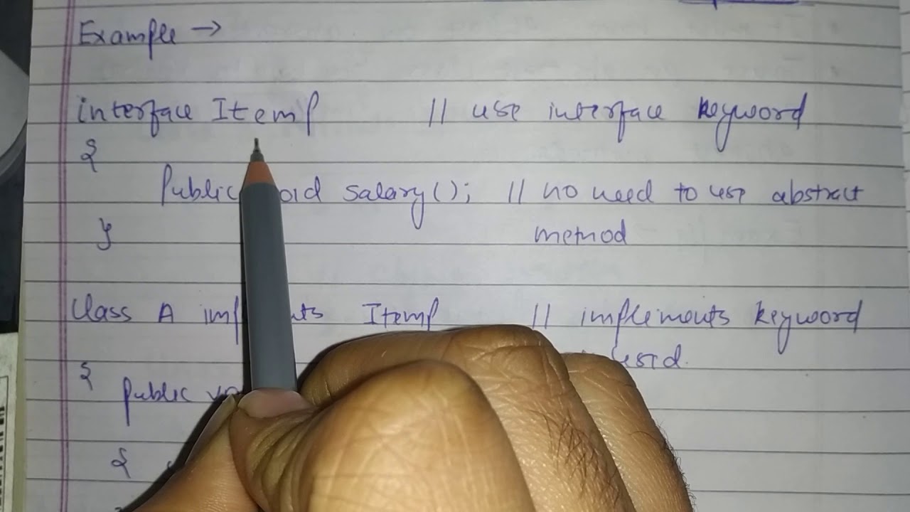 Interface In Java With Example - YouTube