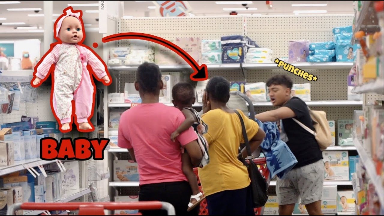 Punching a Crying Baby in Public Prank! (THREATENED by a KAREN) - YouTube