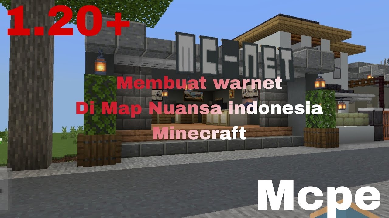 aku dan temanku membuat warnet di map Nuansa indonesia Minecraft ...