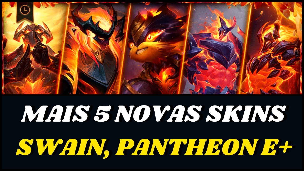 Novas Skins Infernais | Swain, Pantheon, Galio, Kennen e Shen | Skins ...