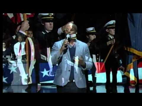 Cupid sings the National Anthem @ NO Pelicans Game - YouTube