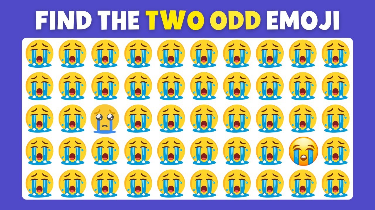 Spot The Two Odd Emojis | Find the Odd Emoji Out | 25 Hard Puzzles to ...