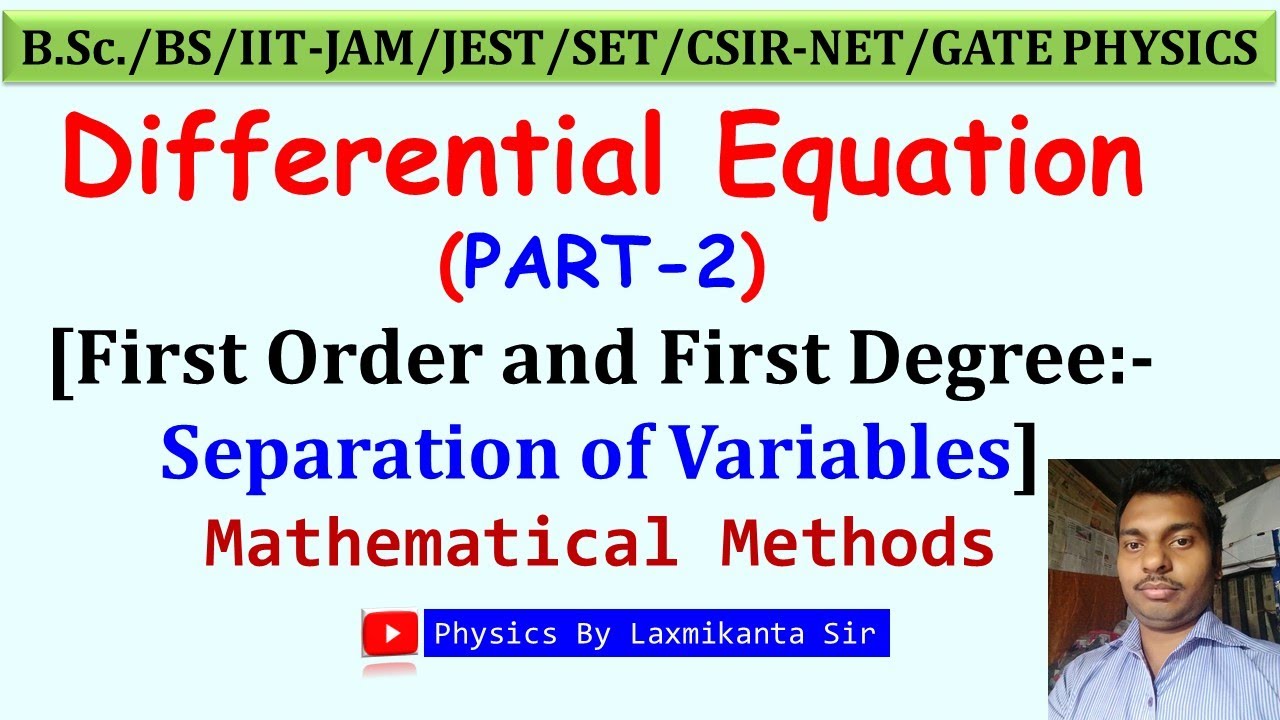 Differential equation (PART 2)- 1st order 1st degree- separation of ...