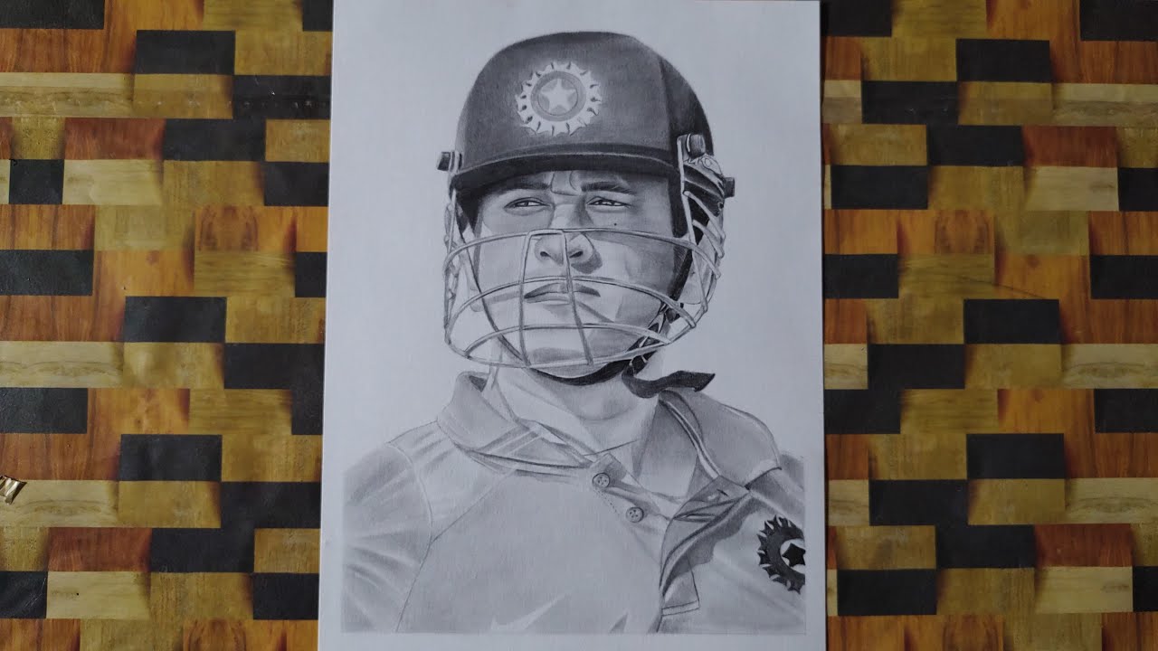 MS Dhoni portrait / Portrait drawing / Drawing tutorial #msdhoni # ...