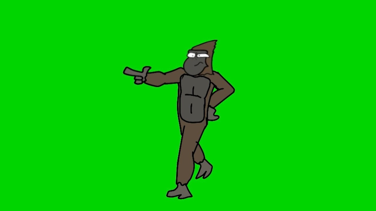 Monkey doing the Default Fortnite Dance (green screen) - YouTube