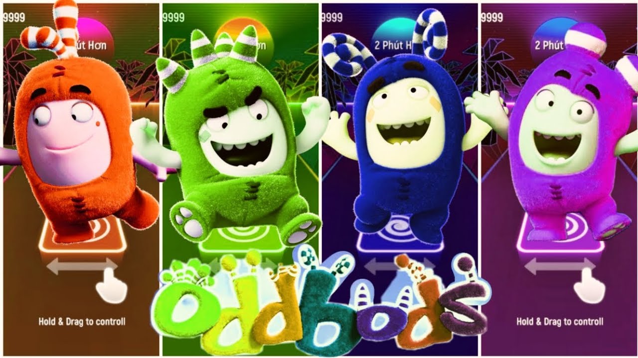 Oddbods Family : Bubbles Run vs Zee Run vs Newt Run vs Pogo Run ...