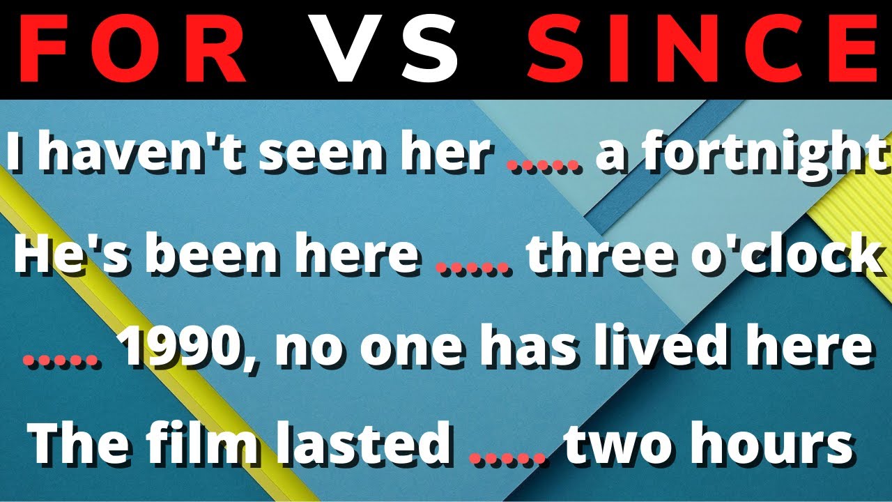 English Grammar Quiz: SINCE vs FOR | What's The Difference? 🤔 |English ...