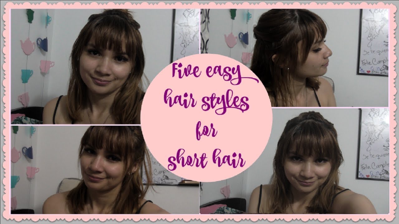 5 Easy Hair Styles For Short Hair | Laura Lanny - YouTube