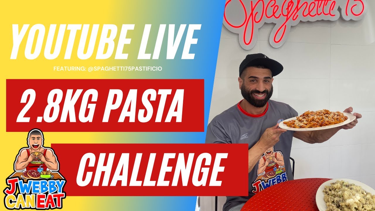 Spaghetti 75 2.8KG Pasta Challenge - LIVE - YouTube