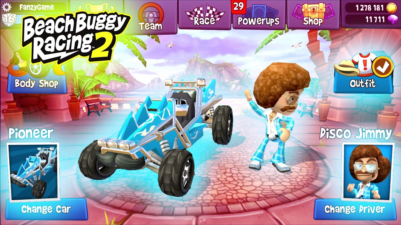 Disco Jimmy New Outfit Unlocked Ft Pioneer - Beach Buggy Racing 2 - YouTube