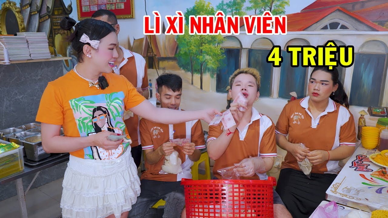 Ty Thy lì xì nhân viên 4 triệu tiền của chị chủ nhà - Ty Thy Vlog Gỏi ...