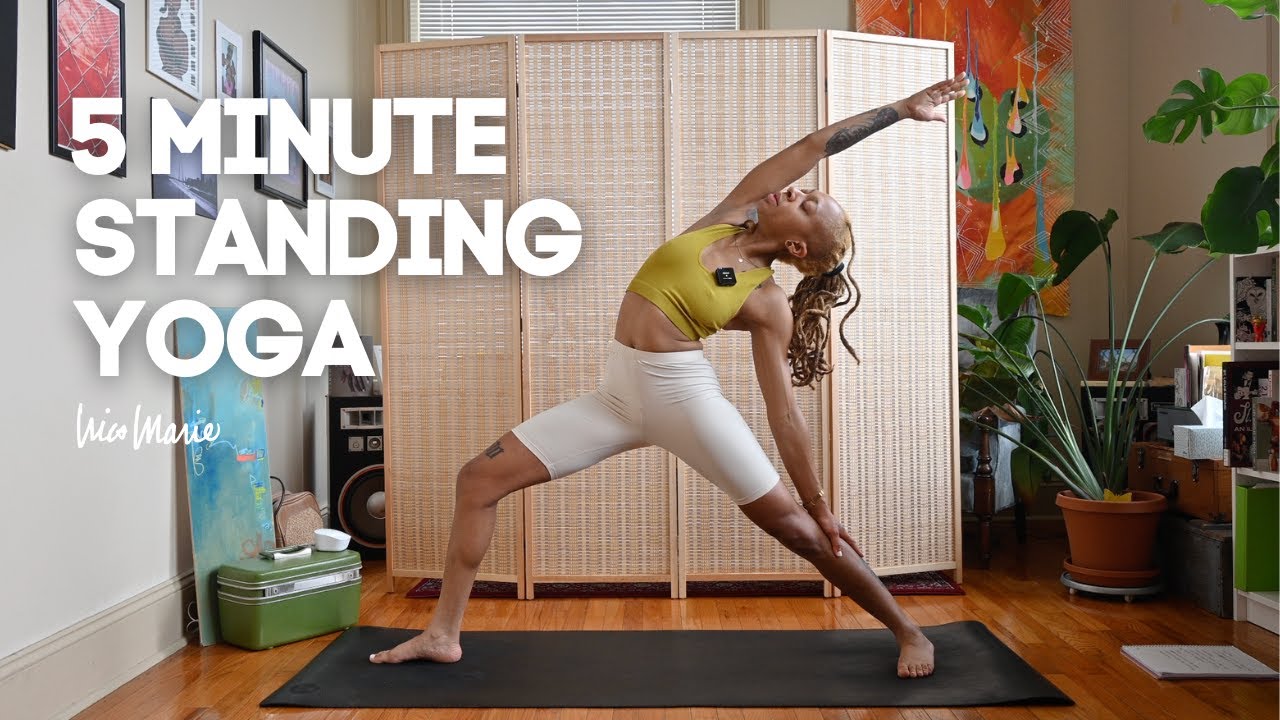 5 Minute Standing Yoga Stretch | Great Hip Opener - YouTube