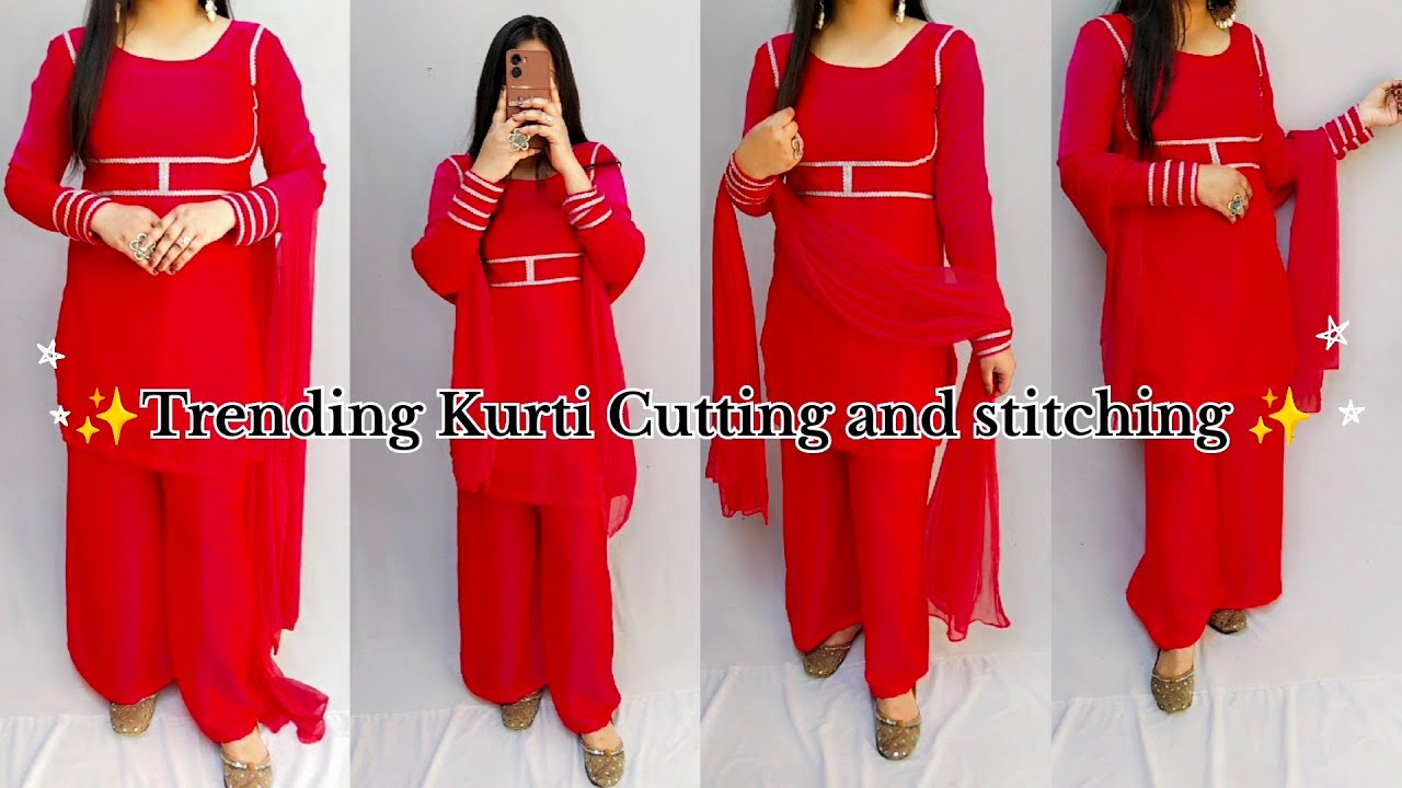 Trending Kurti Design with lace /cutting and stitching/eid special ...
