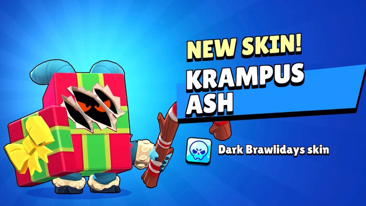 I Got Krampus Ash! (Dark Brawlidays Skin) NO LOSSES! | Brawl Stars ...