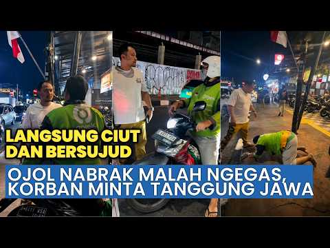 Viral, Ojol Garang Usai Menabrak, Langsung Ciut dan Bersujud Saat Ditagih Tanggung Jawab