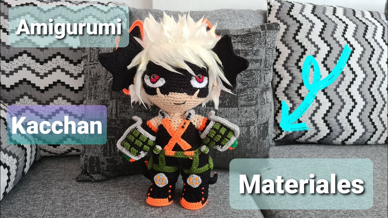 Amigurumi de Katsuki Bakugou (Kacchan) fácil: Materiales (1/11) - YouTube