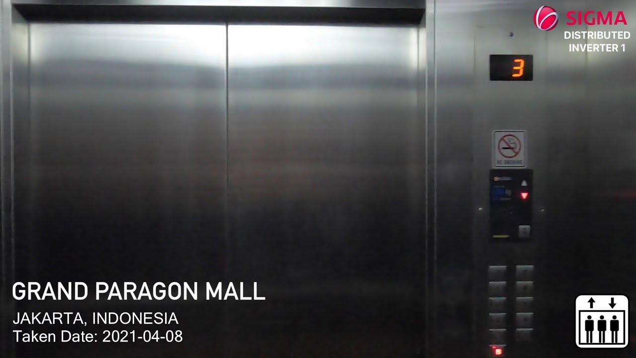 Sigma DI1 Traction Elevator at Grand Paragon Mall, Jakarta - YouTube