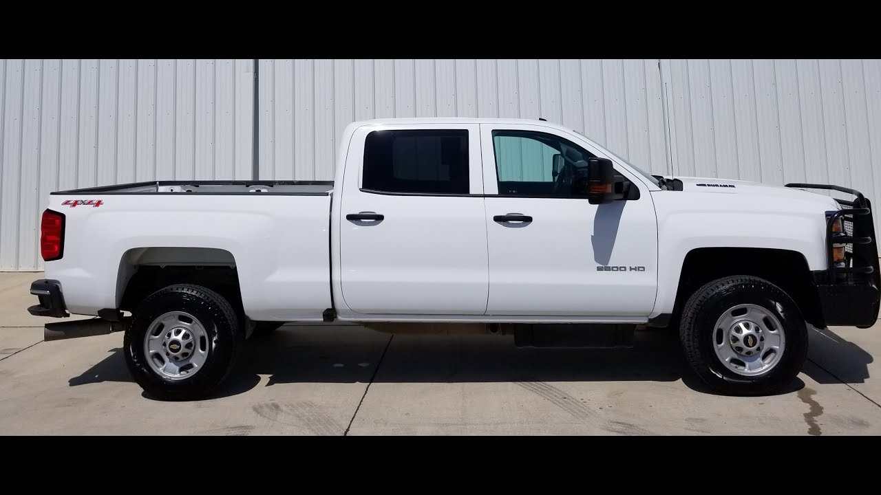 2016 Chevy Silverado 2500HD WT White 2345510 Crew 4WD - YouTube