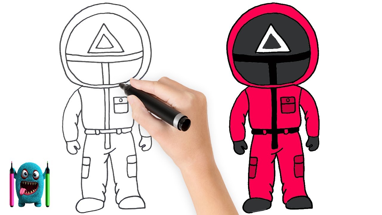 Squid Game Güvenlik Çizimi How to Draw Red Guard - YouTube