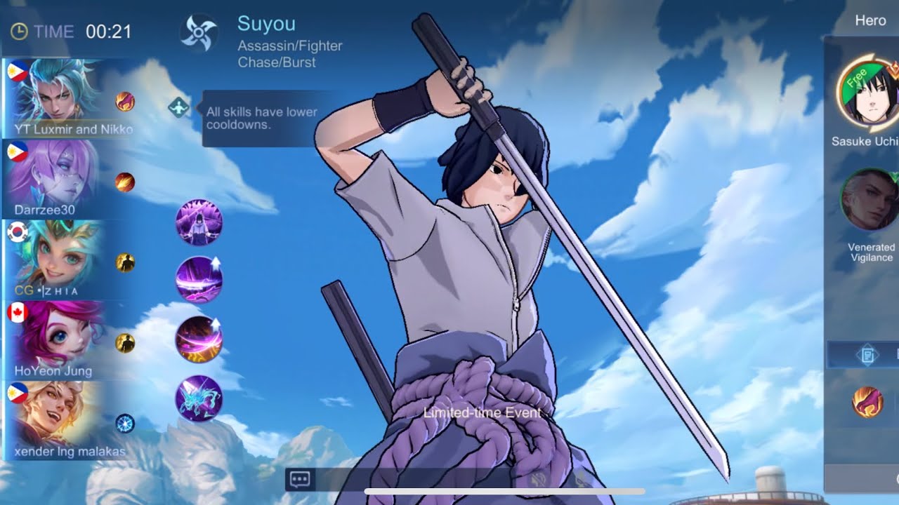 SASUKE UCHIHA VS ALL NARUTO HEROES | MOBILE LEGENDS | MLBB | ML ...